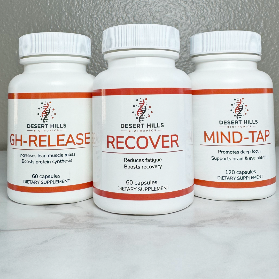 TRIO STACK: Recover B P C Capsules, Mind-Tap Capsules, & GH Release Ca ...